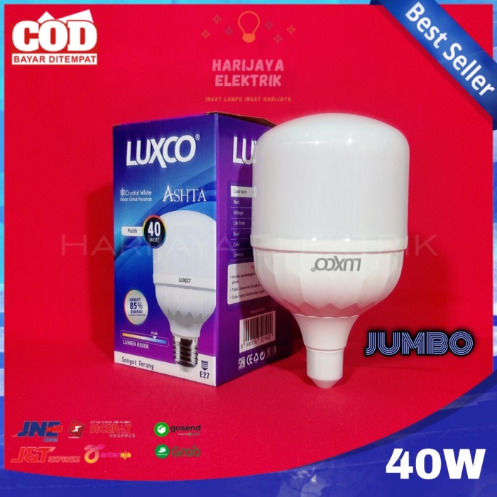 Jual LUXCO ASHTA LAMPU BOHLAM LED 40 WATT TABUNG JUMBO HEMAT E27 LAMP PUTIH | Shopee Indonesia