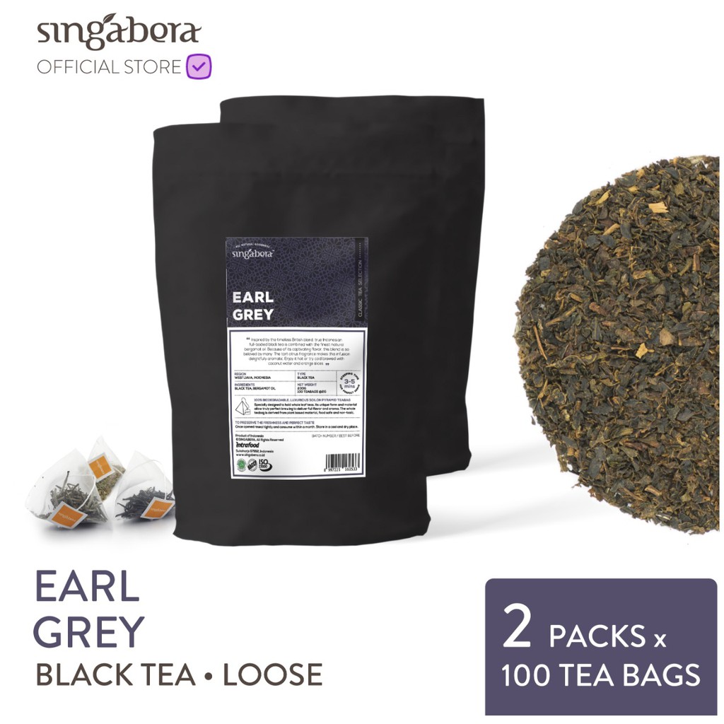 Jual Singabera Earl Grey - Black Tea / Teh Hitam (2 pouch @ 100 teabags ...