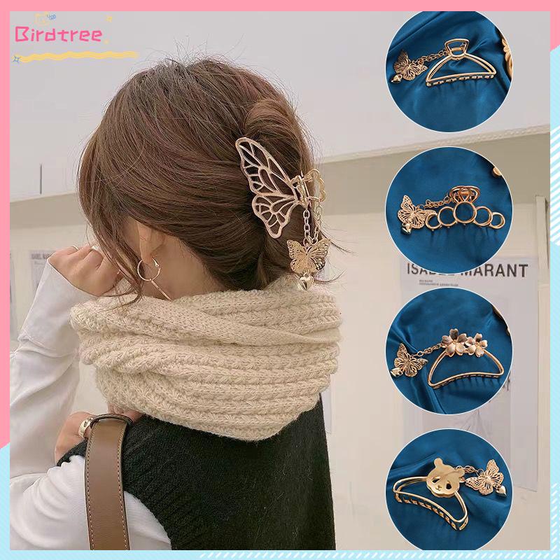 Jual [COD]Jepit Rambut Kupu-kupu Logam Wanita Temperamen Hiu Korea Klip ...