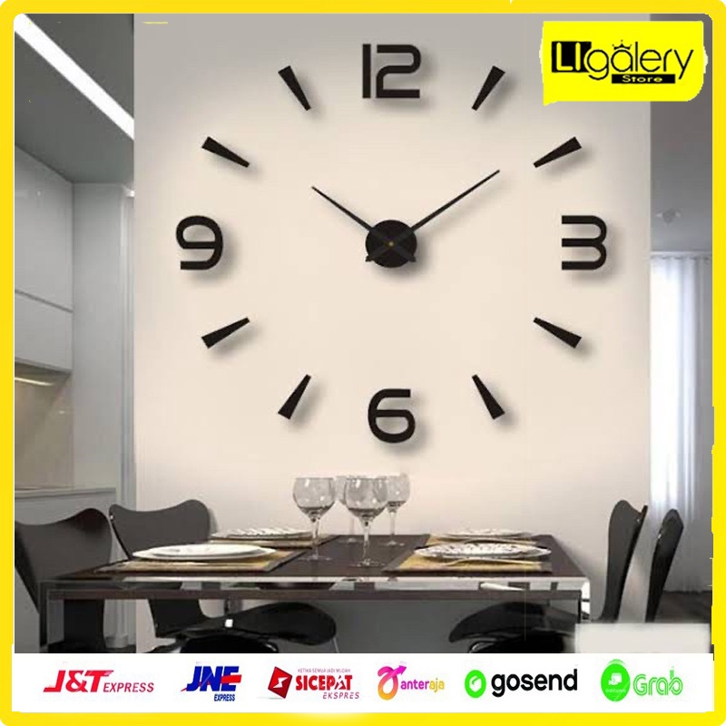 Jual [BISA COD] Jam Dinding Angka Tempel DIY Analog 3D Jam Aesthetic ...