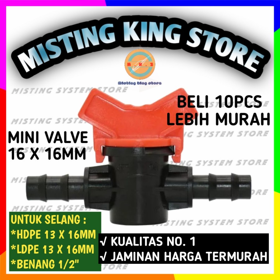 Jual Check Mini Valve 16mm Stop Keran Air Kran Selang Pe 13 X 16 Mm