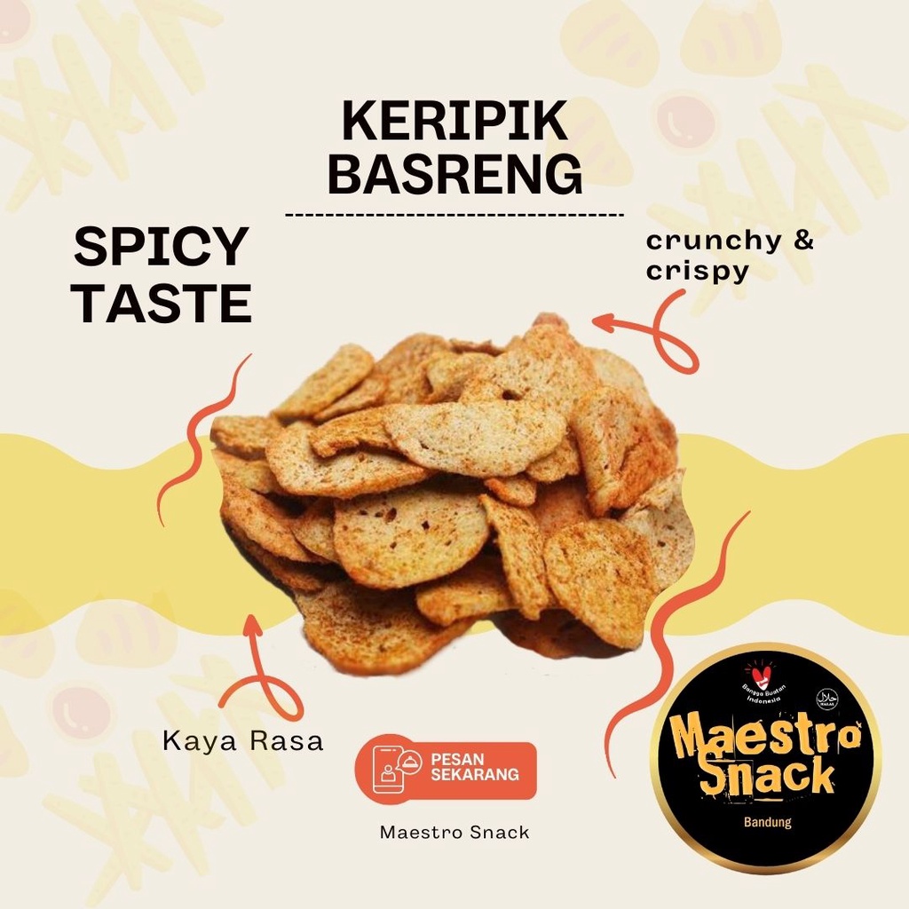 Jual TERMURAH Keripik Basreng Bakso Goreng Pedas Asin Original Gurih ...