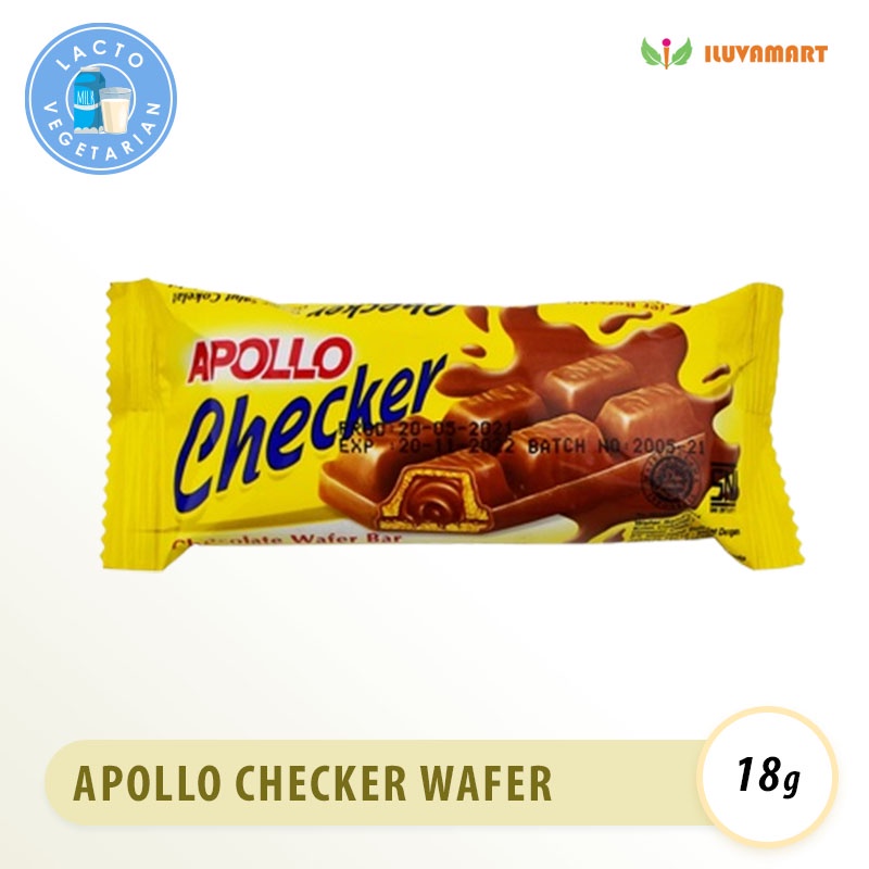 Jual Apollo Checker Chocolate Wafer Bar 1 PCS Wafer Salut Coklat ...