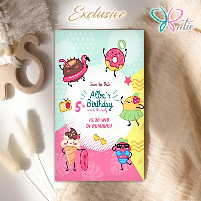 Jual UNDANGAN ICE CREAM CAKE CANDY 2-1 ULTAH ULANG TAHUN | Shopee Indonesia