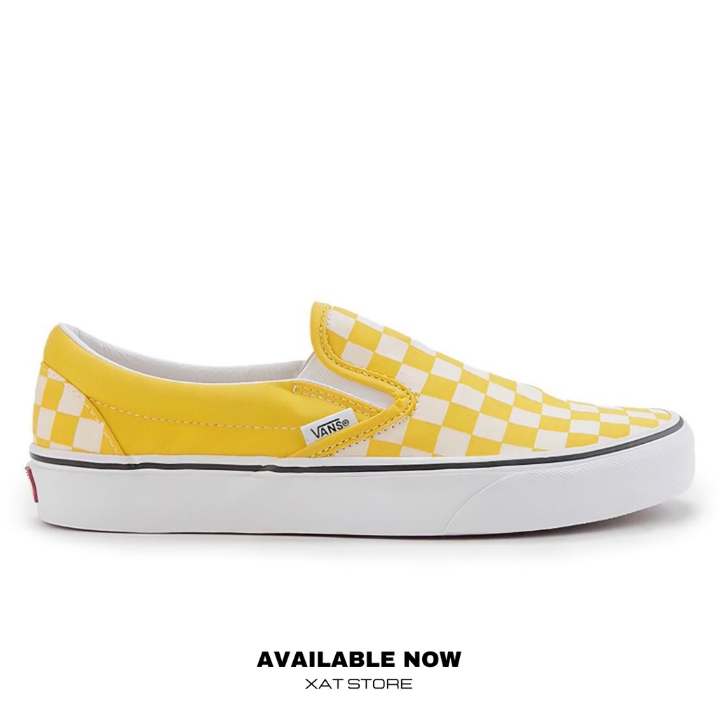 Jual Vans Slip On Checkerboard Yellow White Classic (ORIGINAL100 ...