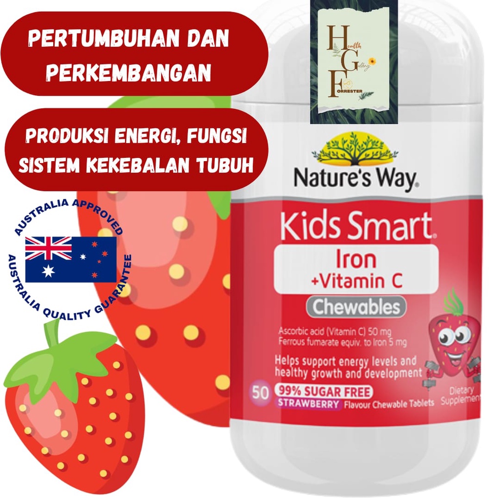 Jual Nature's Way Kids Smart Omega 3 Dha Trio Putih, CAL VIT D3, VIT C ...