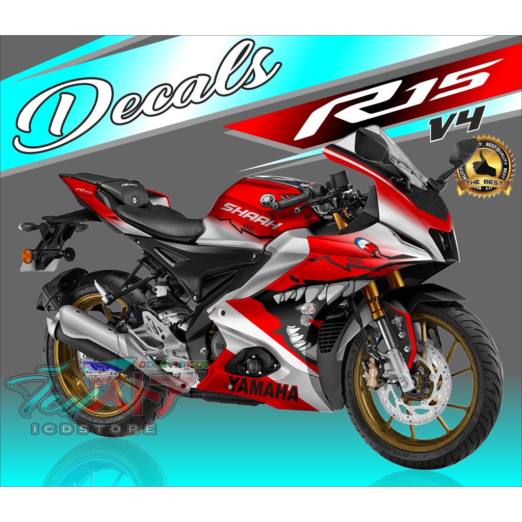 Jual Decal R15 V4 shark / Sticker R15 v4 / Shark / Baru / Yamaha R15 ...
