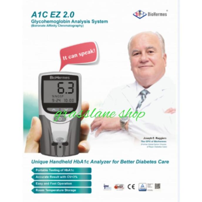 Jual Hemat Alat Biohermes Hba1C Ez 2.0 Hb A1C 125 Strip Grasslan72 Segera Beli | Shopee Indonesia