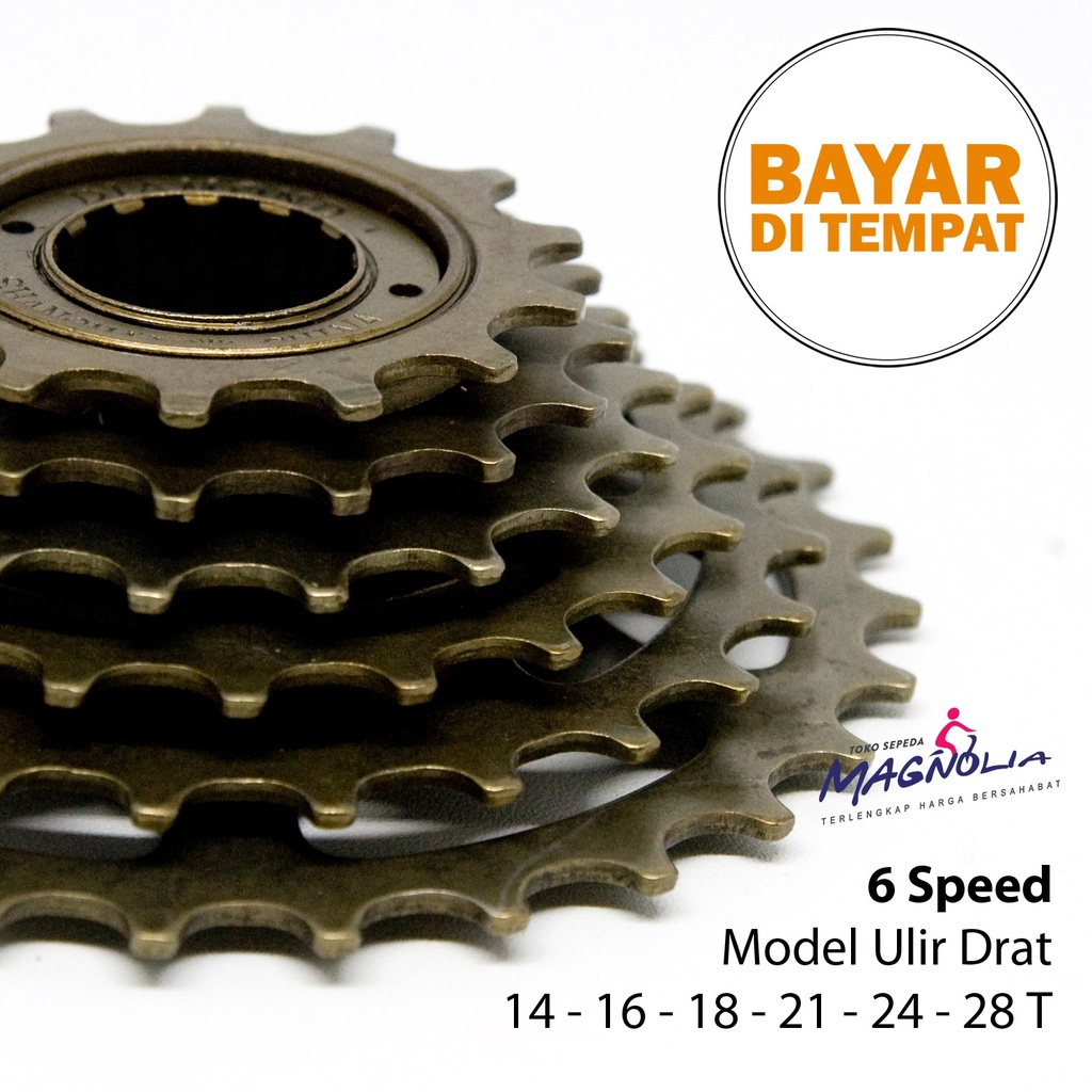 Jual Sproket 6 Speed Freewheel Sprocket Gir Gear 6 Speed Sepeda ...