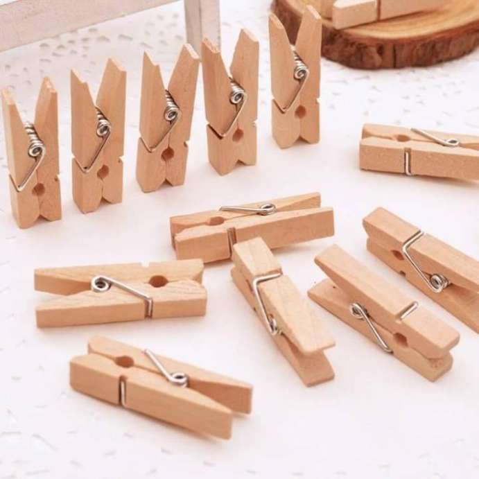 Jual Klip Jepit Mini Kayu Foto Ukuran 35mm Wooden Klip Polos | Shopee ...