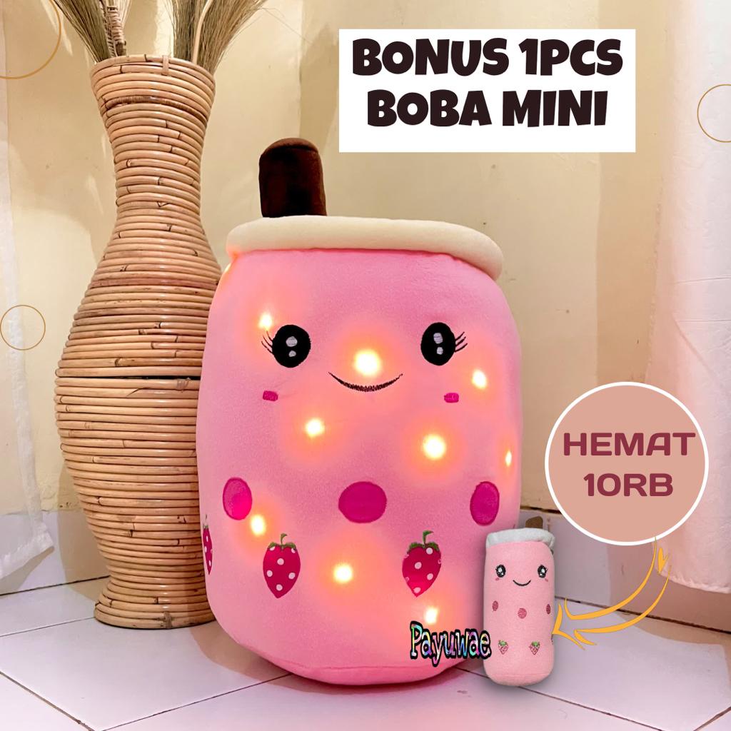 Jual Boneka Boba Jumbo Besar LED Bonus 1pcs Boba Mini Lampu Nyala ...