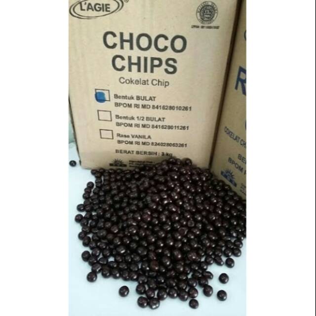 Jual CHOCO CHIP LAGIE SETENGAH BULAT/BULAT REPACK 250G/500G | Shopee ...