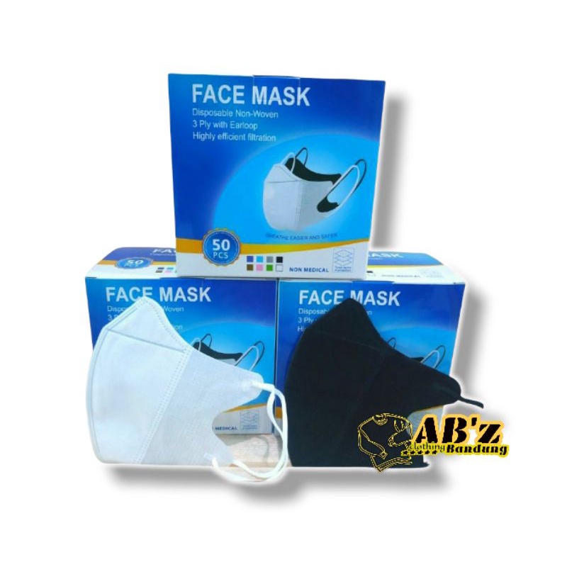 Jual Masker Duckbil / Duckbill Facemask 3ply Garis Box Murah Isi 50pcs ...