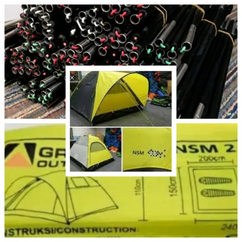 Jual Frame Tenda Great Outdoor NSM 2.0 (bagian silang X - 1 Lonjor/1 Bentangan) - BUKAN TENDA ...