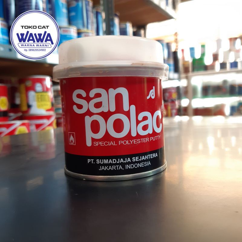 Jual Dempul plastik San polac 250gr keras dan cepat kering | Shopee ...