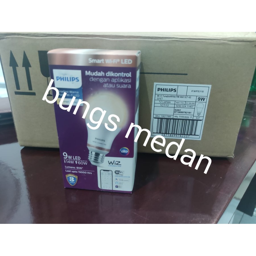 Jual LAMPU SMART WIFI LED PHILIPS 9W 9 W 9WATT 9 WATT BULB TUNEABLE ...