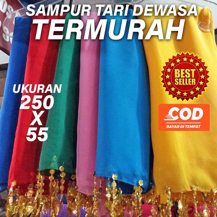 Jual Sampur Tari 2,5 Meter Dewasa Selendang Tari Remo Gombyok Payet ...