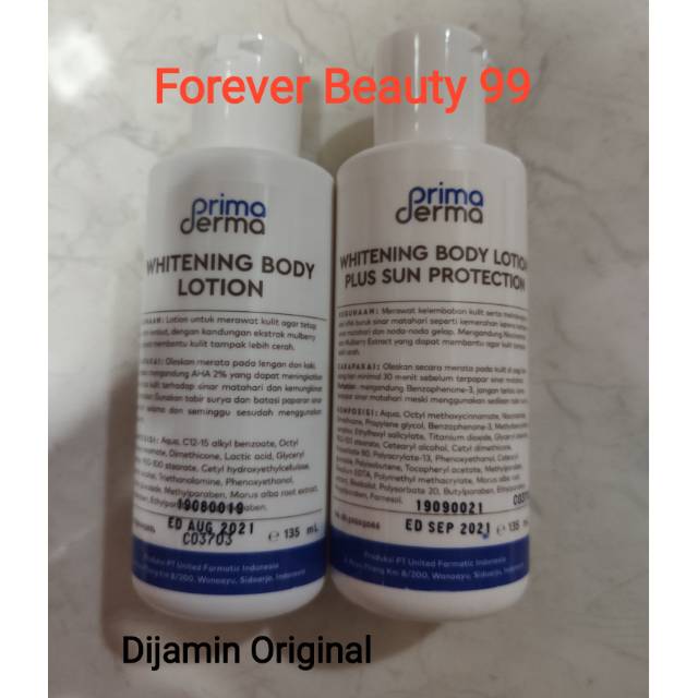 Jual Paket Primaderma Body Whitening Lotion - Pemutih tubuh/badan Prima ...