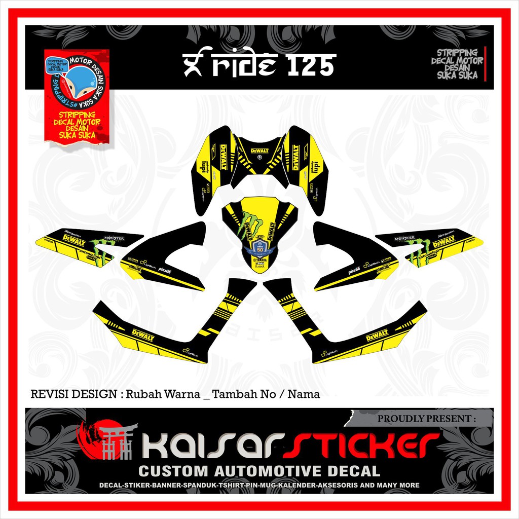 Jual stiker decal X ride 125 new 2019 Dewalt Tech3 full body | Shopee ...