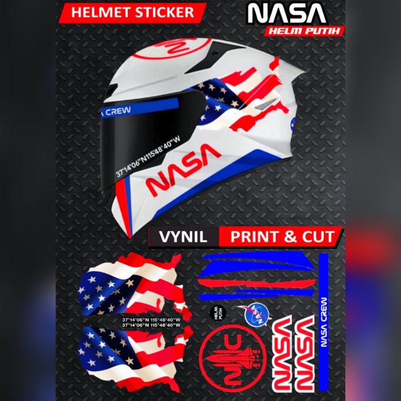 Jual stiker variasi helm full face/stiker helmet/variasi helmet ...