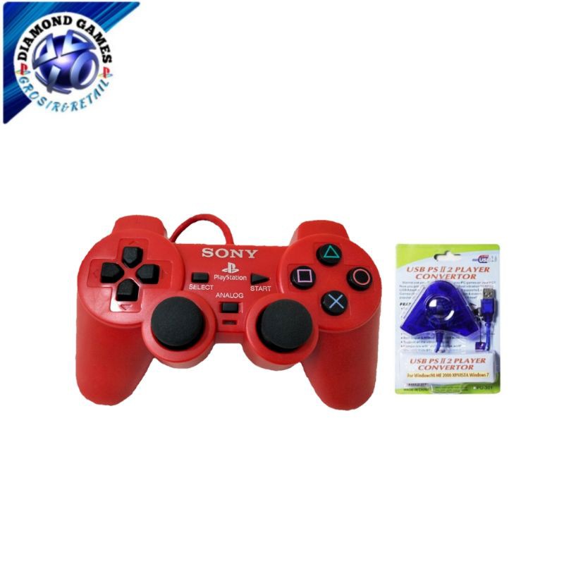 Jual Paket Bundle 1pcs Stik PS2 Ori Pabrik + Converter stick PS2 to PC ...