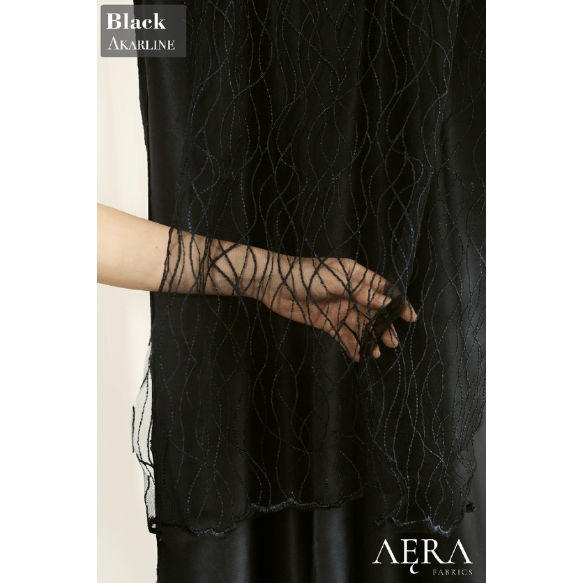 Jual 0,5 meter Kain Brokat/Brukat Tile Prancis Black Motif Sapto ...