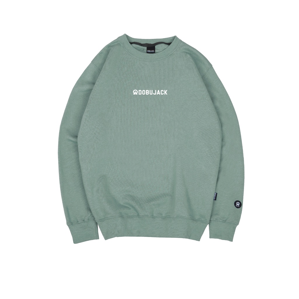 Jual Dobujack Sweater Little Logo White Sage Green Crewneck | Shopee ...