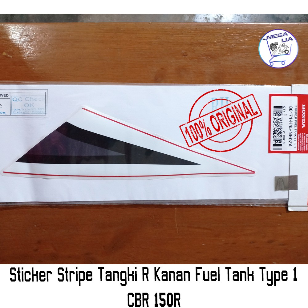 Jual Sticker Stripe Tangki R Kanan Fuel Tank Type 1 CBR 150R 86171-K45 ...