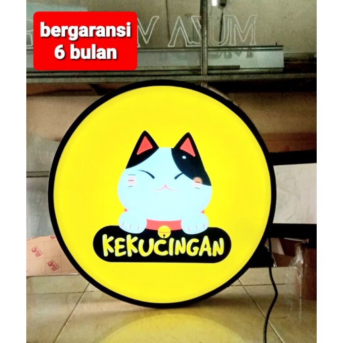 Jual neon box bulat 30cm 2 sisi +breket | Shopee Indonesia