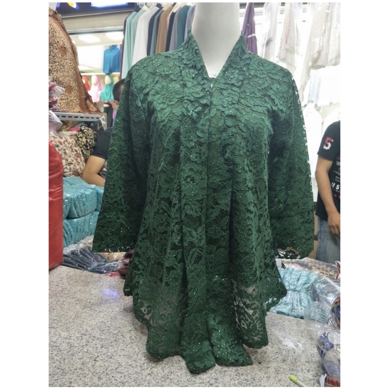 Jual Atasan Kebaya Brukat Atasan Kebaya Kartini Atasan Kebaya Kutubaru polos floy Aneka Warna ...