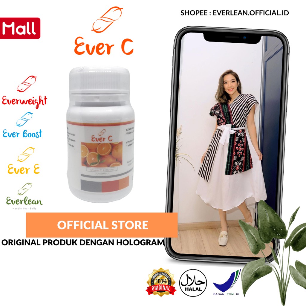 Jual Ever C Vitamin C 1000mg By Everlean Meningkatkan Imunitas Tubuh ...