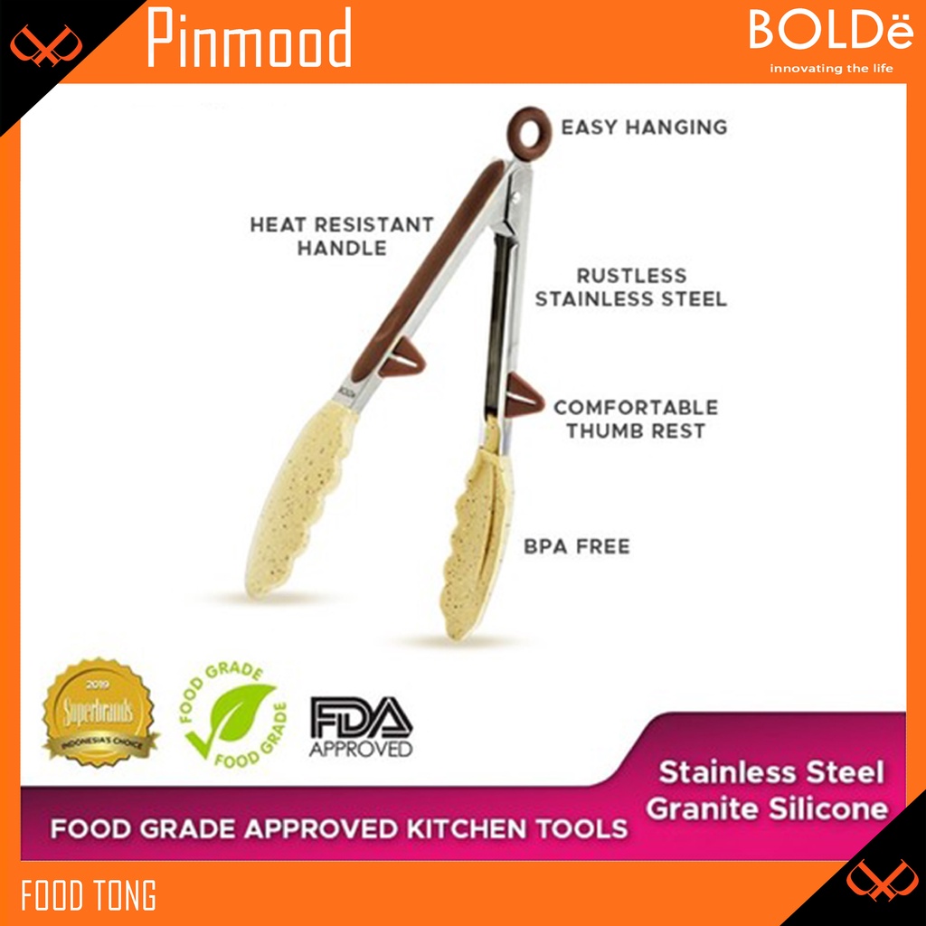 Jual BOLDE FOOD TONG 9 / 12 INCH SUPER UTENSILE GRANITE SERIES PENJEPIT ...