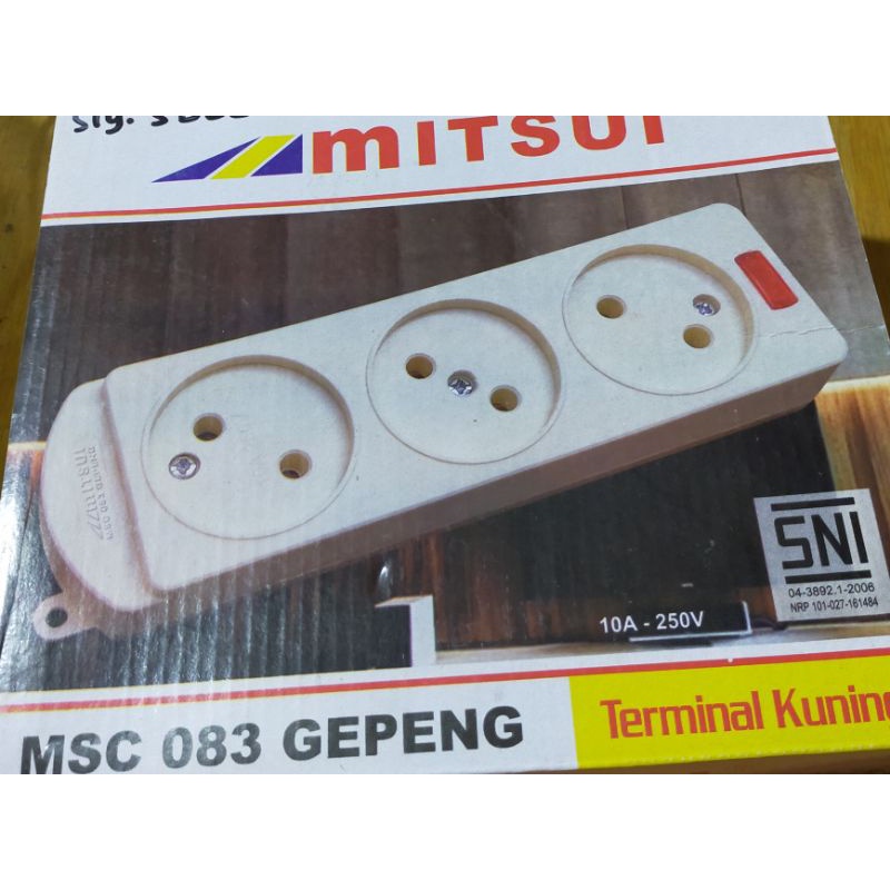 Jual stop kontak Mitsui 3lubang msc 083 gepeng | Shopee Indonesia