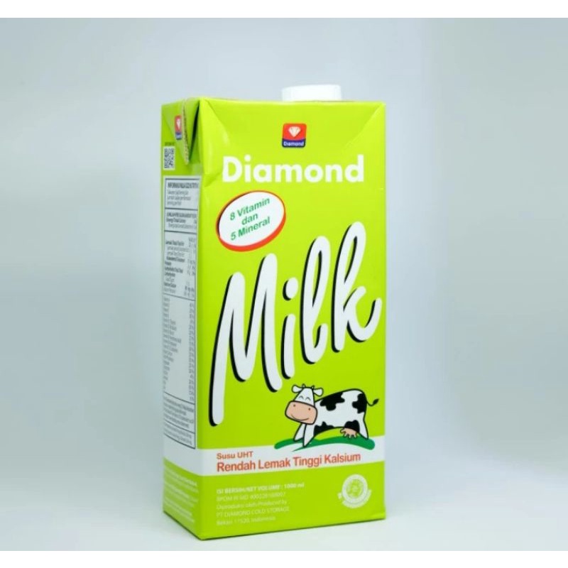 Jual susu UHT diamond low fat 1 liter | Shopee Indonesia