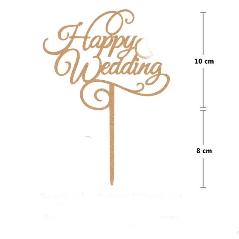 Jual TOPPER Happy Wedding | AKRILIK ACRYLIC HAPPY WEDDING Cake Topper ...