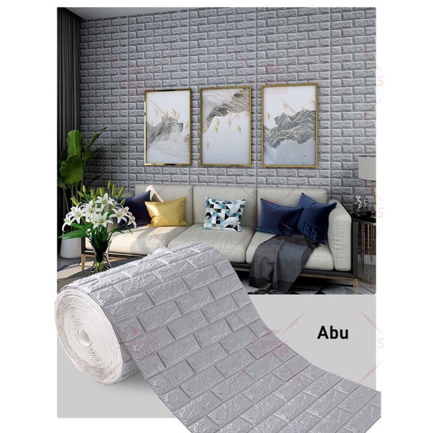 Jual Wallpaper 3D Roll panjang 8 Meter / Wallpaper Dinding 3D Bata foam ...