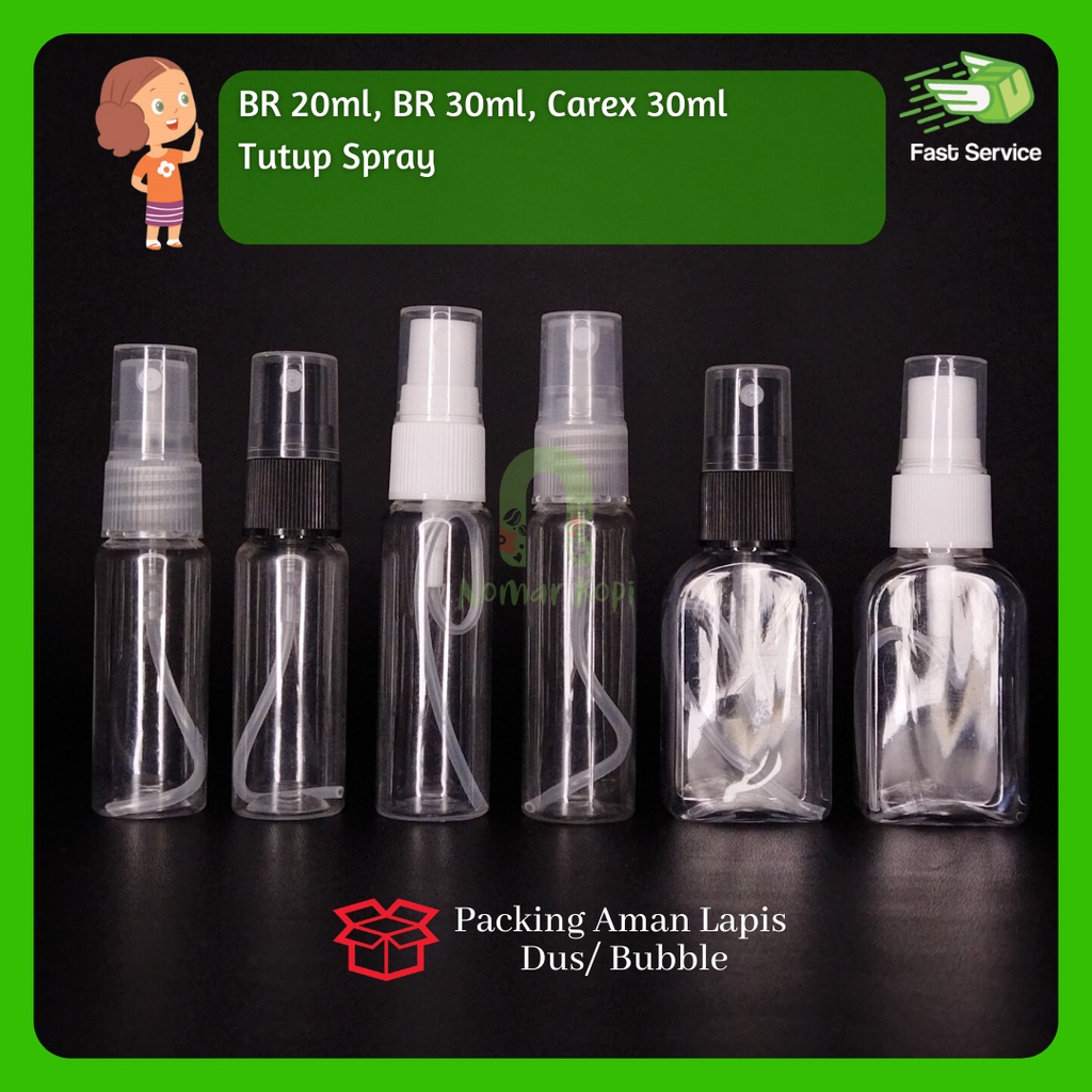 Jual BOTOL CLEAR 20ML SPRAY PUTIH PET TEBAL PARFUME KOSMETIK ...