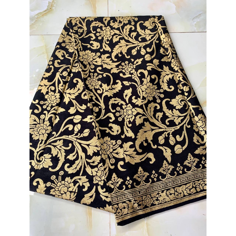Jual Kain batik printing prada gold motif lengkap kain batik meteran ...