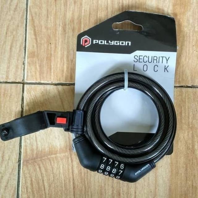 Jual Kunci Gembok Sepeda Polygon Spiral Pin Numerik / Gembok Polygon ...