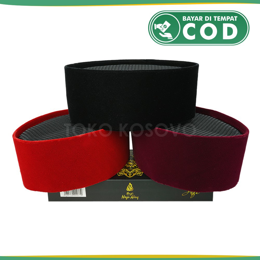 Jual Peci Songkok Kopiah FULL AC Hitam Merah Maroon | Shopee Indonesia