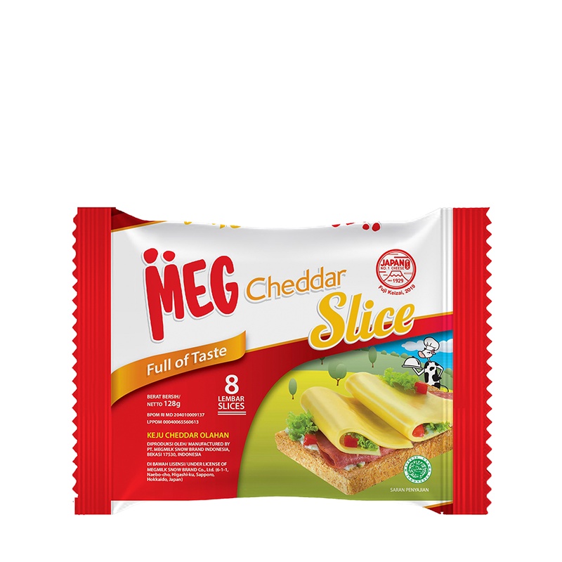 Jual MEG Keju Cheddar Slice 8 Lembar 128 gr | Shopee Indonesia