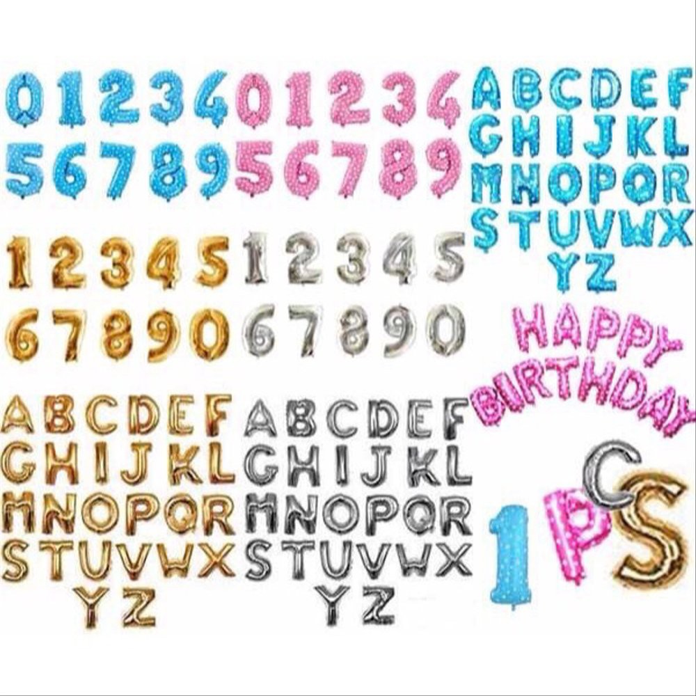 Jual Balon Foil Huruf Dan Angka / Balon Nama / Hiasan Dekorasi Acara ...
