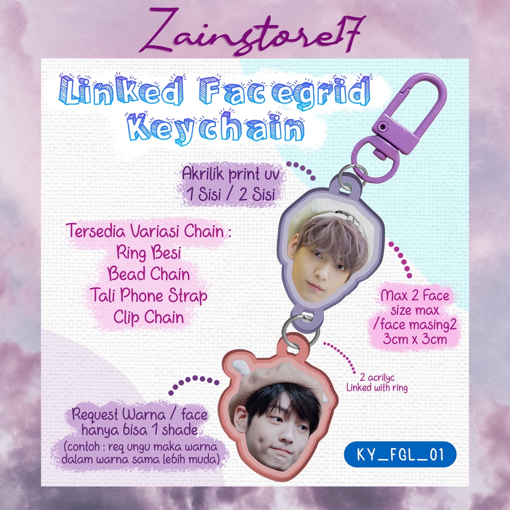 Jual Gantungan Kunci Face Grid Bentuk Combined Keychain dan Linked ...