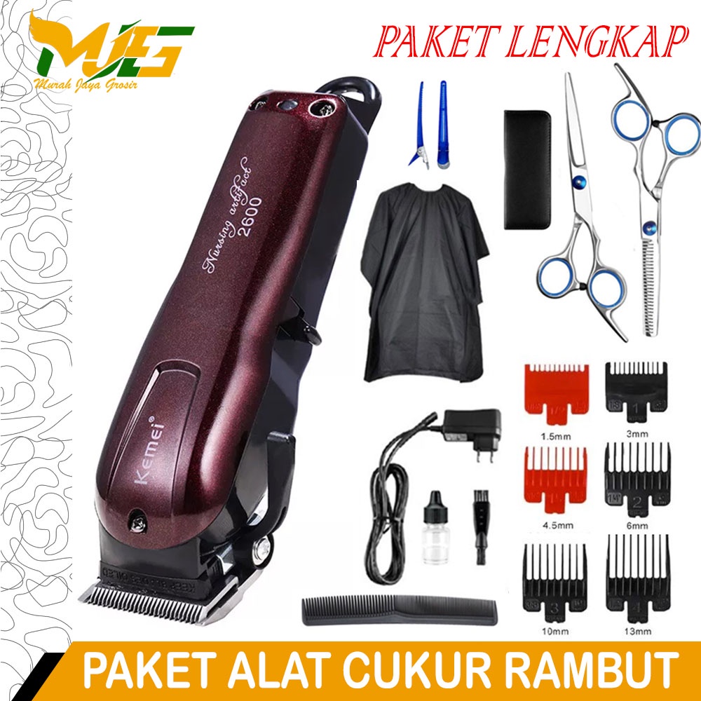 Jual Alat Mesin Cukur Rambut Kemei KM-2600 Hair Clipper Potong Rambut dan Cukuran Cas | Shopee ...