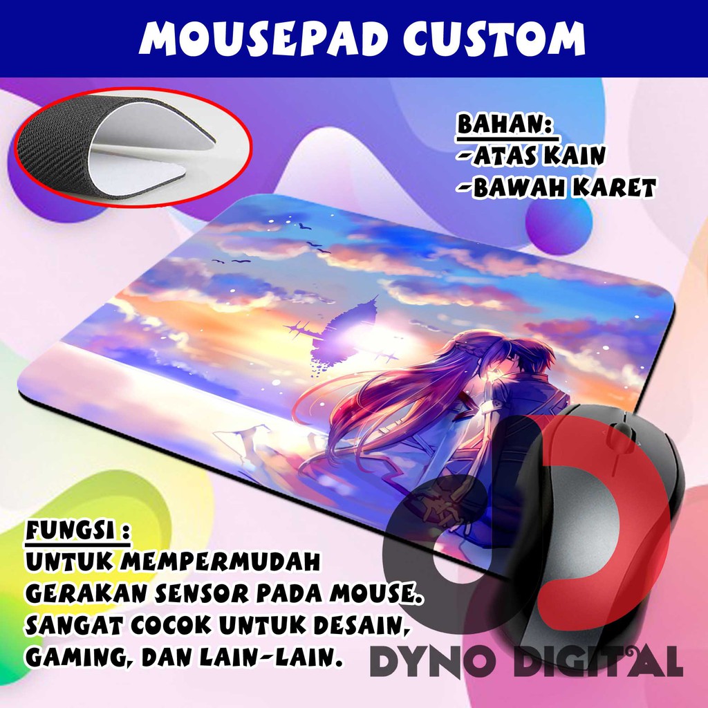 Jual Mousepad Custom Tatakan Mouse Sword Art Online Asuna and Kirito ...