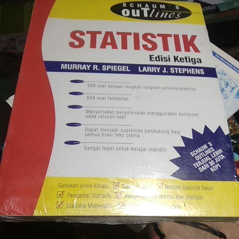 Jual (Original book) Statistik edisi ketiga Murray R Spiegel - Larry J ...
