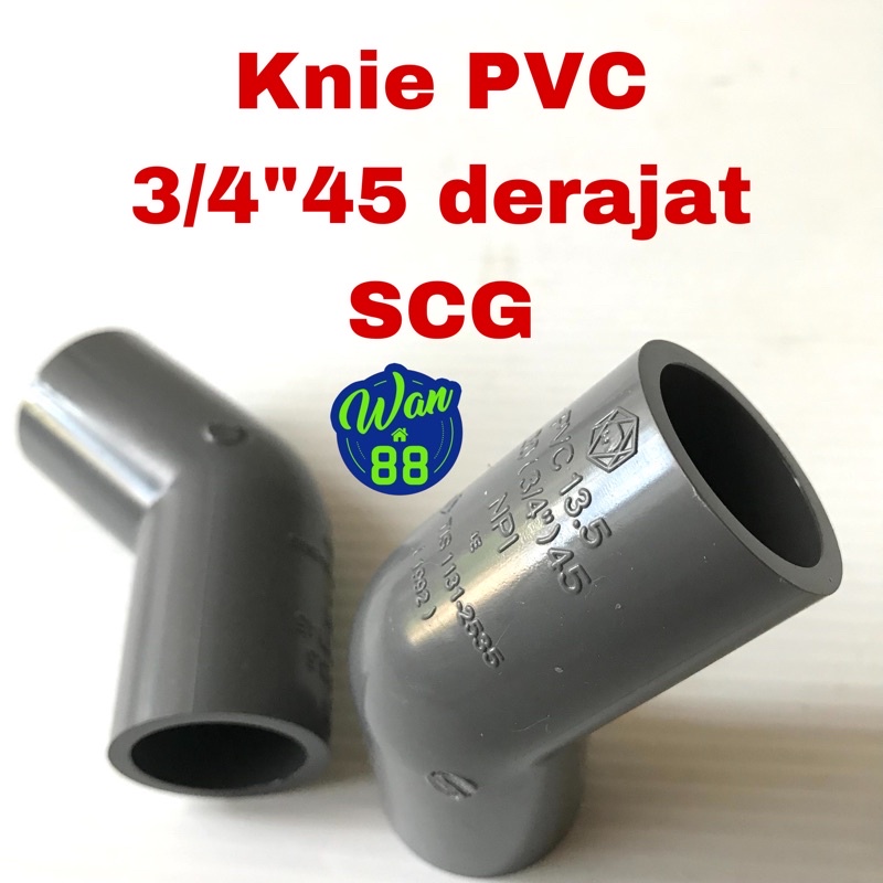 Jual Knie Elbow PVC 3/4”45 derajat AW SCG | Shopee Indonesia