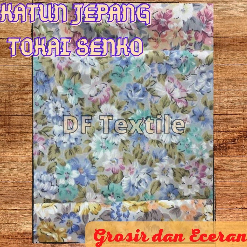 Jual Kain Katun Jepang Motif Bunga TJD22JN005 Japan Design Tokai Senko ...