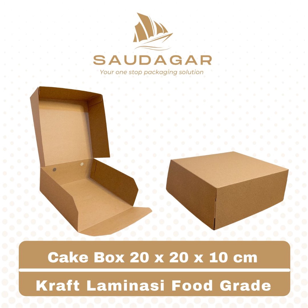 Jual Cake box kraft laminasi / kotak kue bolu / tart / ulang tahun ...