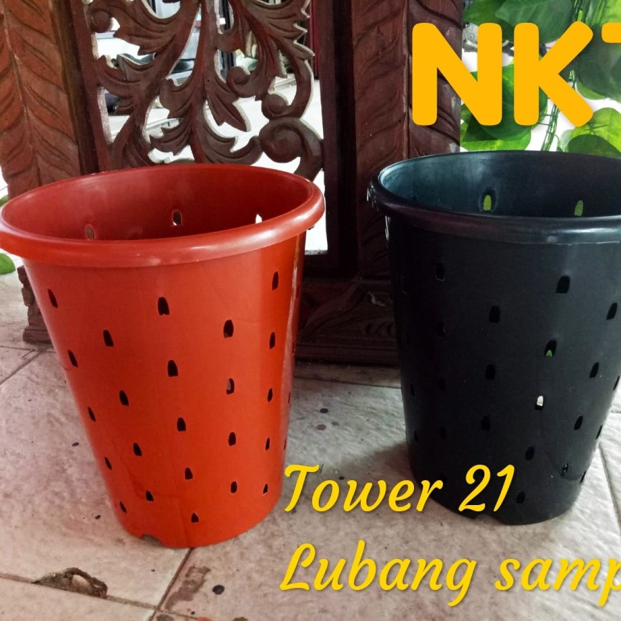 Jual Pot tower NKT 21 CM pot tower 21 pot tinggi pot nkt Pot POROS ...